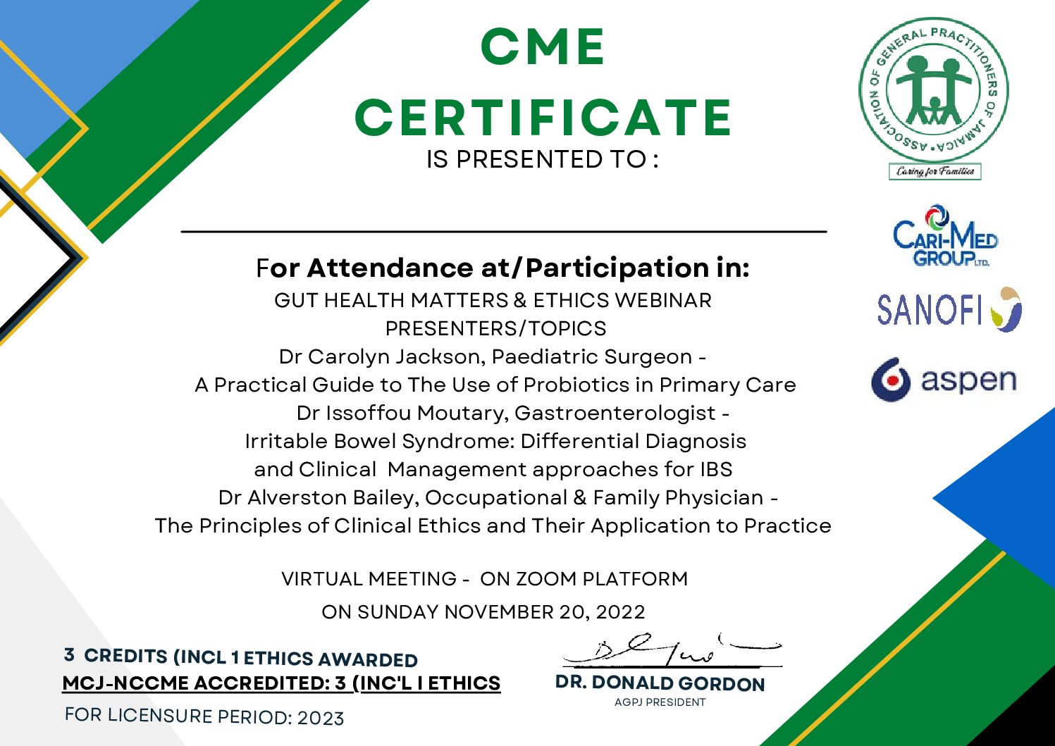 CME Certificate – ccfpjamaica.com CME Certificate – ccfpjamaica.com